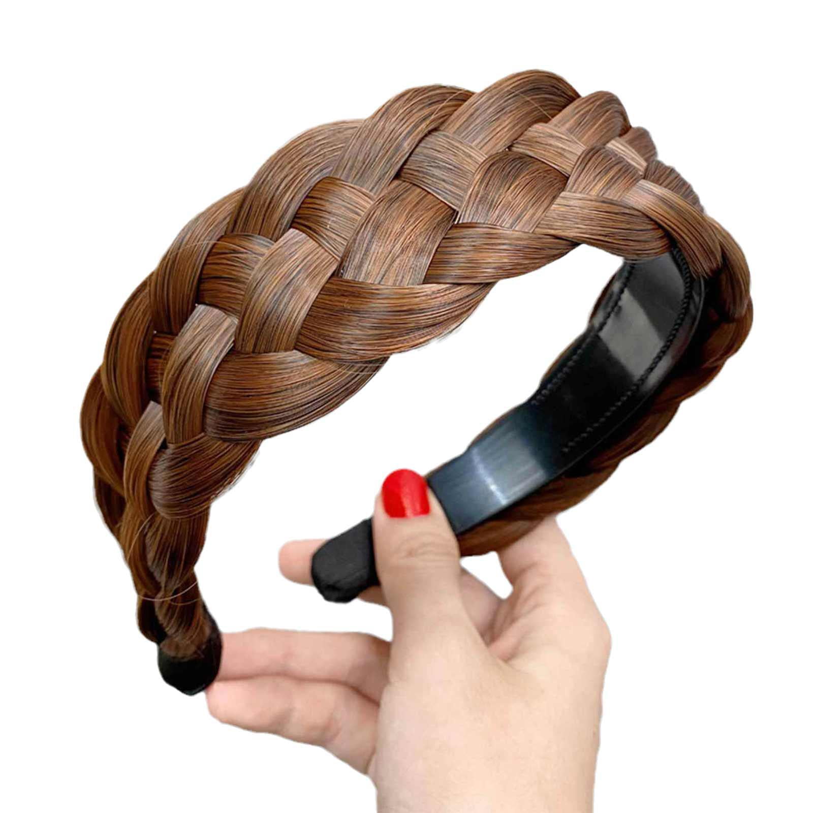 1PCS Wide Twist Wig Headbands For Women Fishbone Braided Hairbands ...