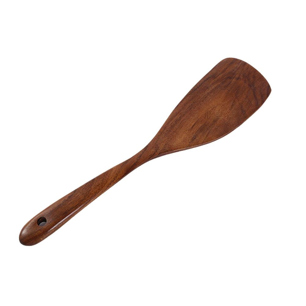 1PCS Wooden Kitchen Utensils Set, Black Walnut Wood and Spat Long ...