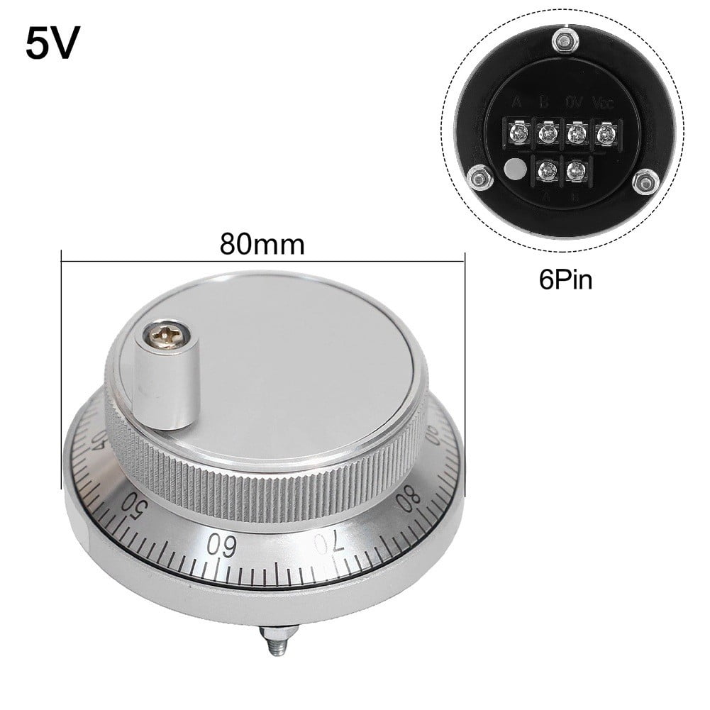 1PCS for CNC Pulser Handwheel 80mm 5V 4Pin/6Pin Manual Pulse Generator ...