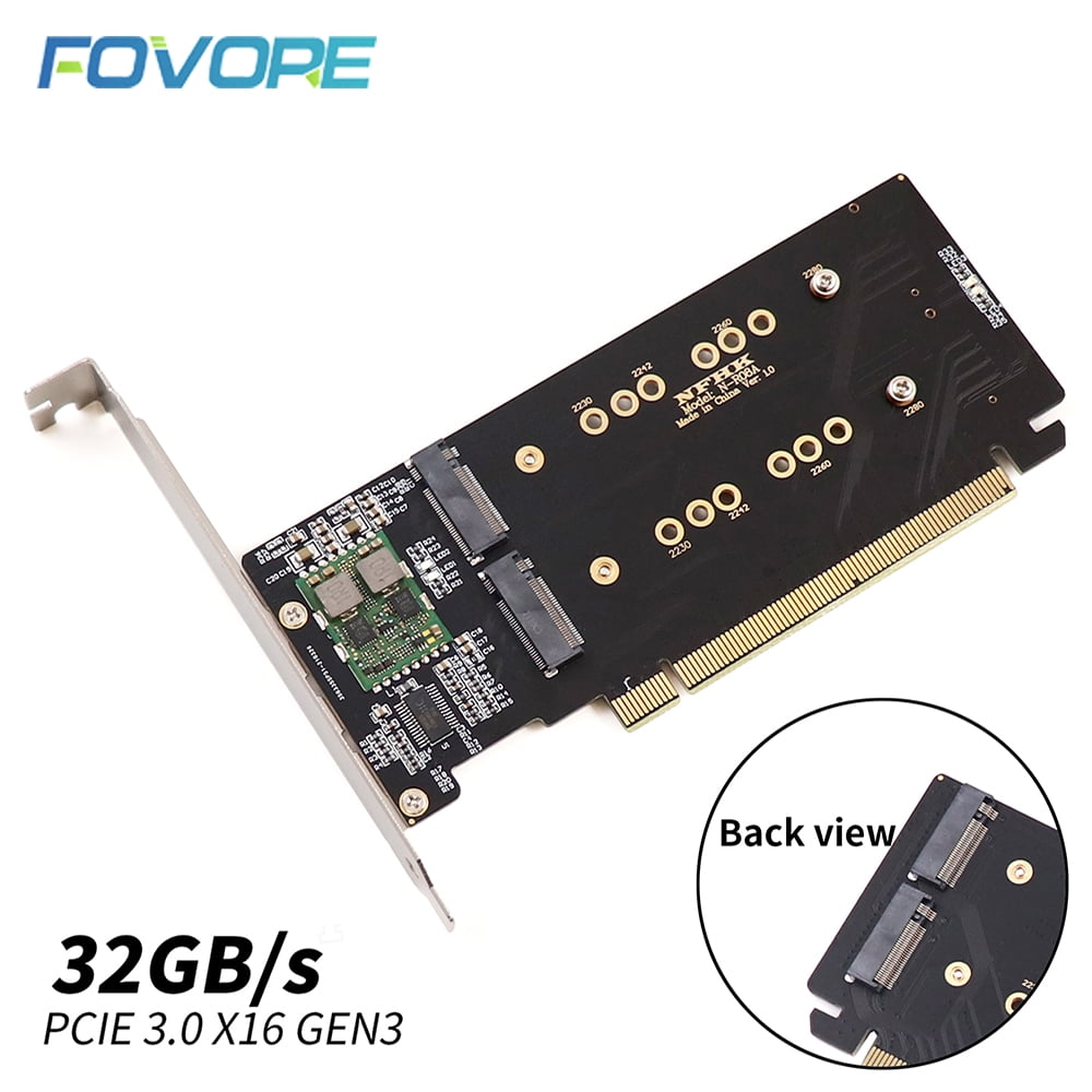 1PCS m.2 X16 TO 4X NVME PCIE3.0 GEN3 X16 TO 4*NVME RAID CARD PCI-E VROC ...