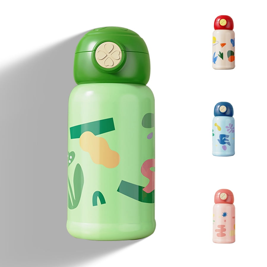 1PCS mug, children's thermos, portable cup with straw mouth, two lids ...
