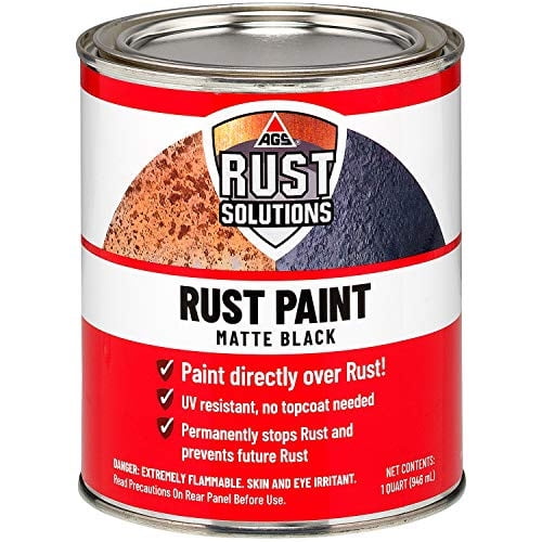 1PK AGS Company AOR-32 Rust Paint for Stopping Rust, Matte Black Finish ...