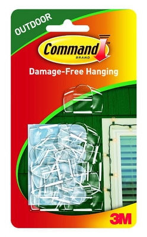 Command Outdoor Light Clips, Clear, 16 Clips & 20 Strips, UV & Water ...