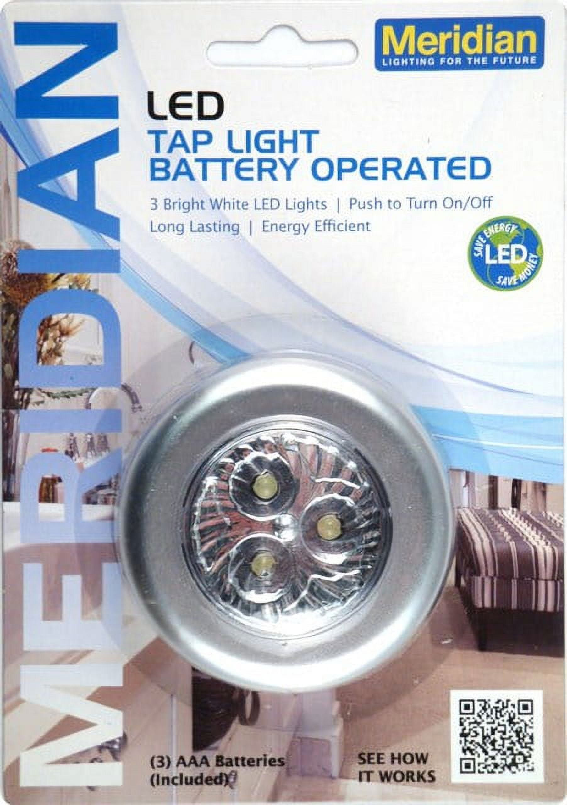 1PK LED Silver Push Light - Walmart.com