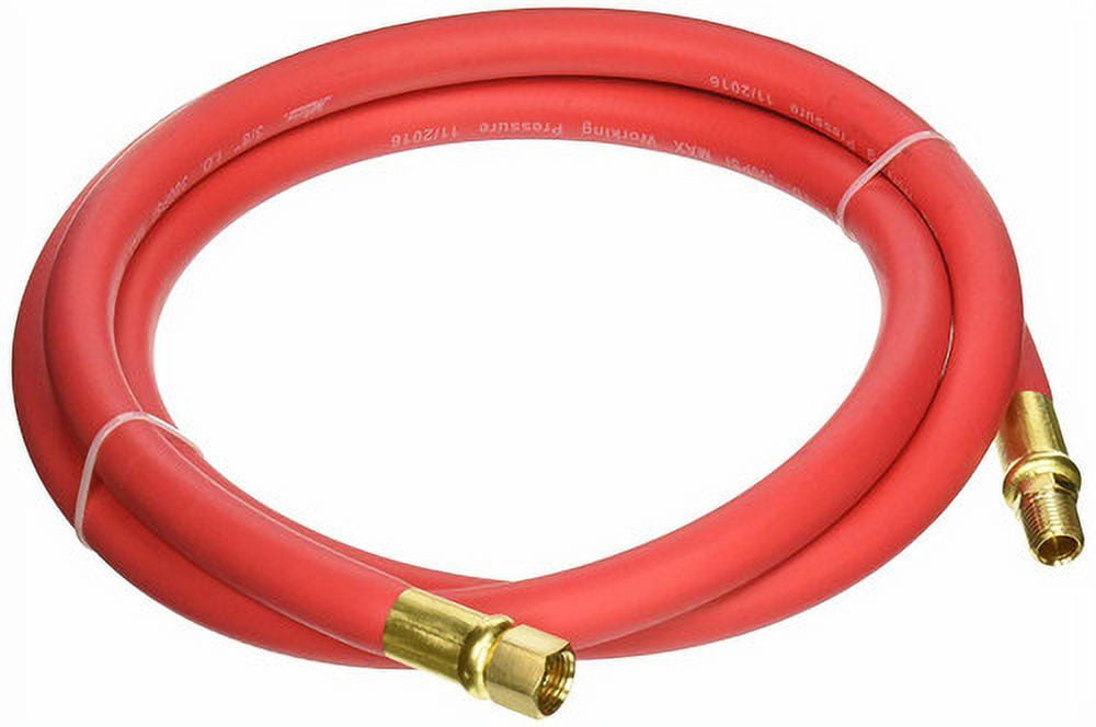 1PK Milton 2760-6LH Air Leader Hose, 3/8" x 6 ft. Rubber Hose - Brass ...