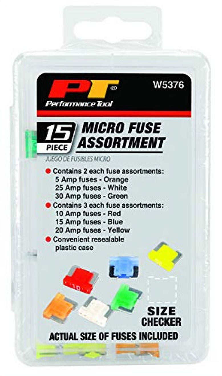 1PK Performance Tool W5376 15-Piece Micro Fuse Assortment - Walmart.com