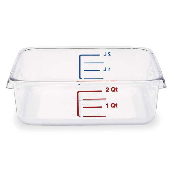 1PK Square Storage Container, 2 qt, Clear - Walmart Business Supplies