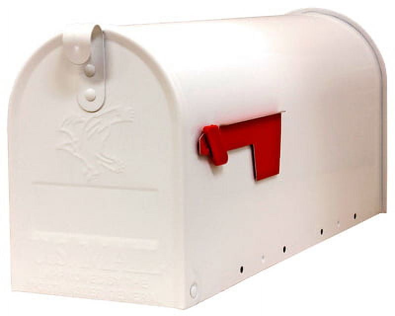 1PK The Elite White Galvanized Large Size T2 Rural Mailbox Post Mount ...