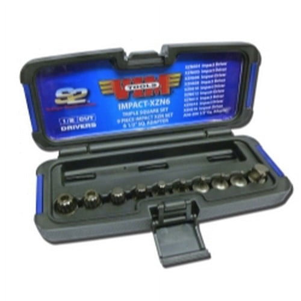 1PK Vim Products 3/8Ó Impact Drive Set Half Cut Stubby 10-Pc With Case ...