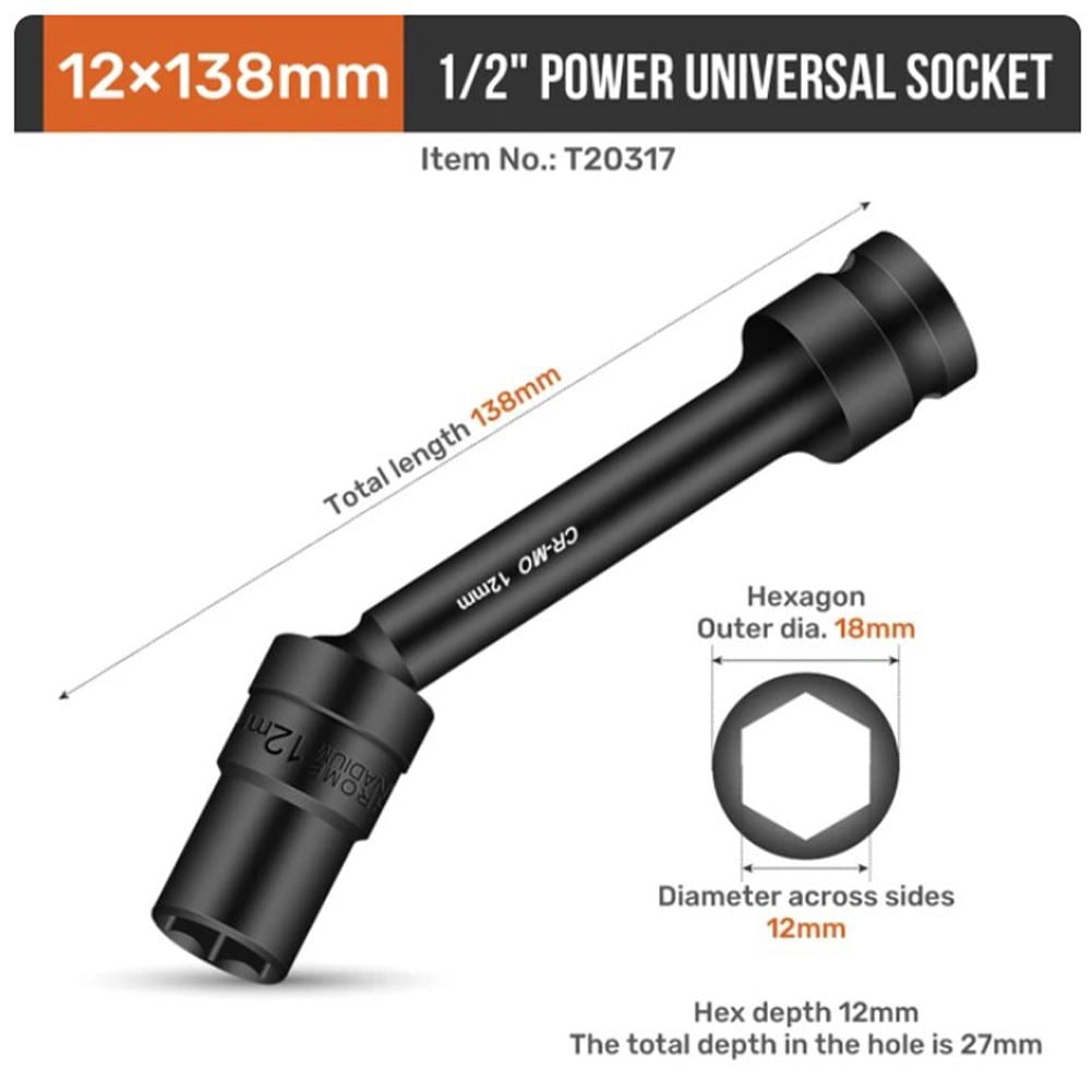 1PV 1/2 Socket Impact Wrench Hex Socket Head Adapter Spanner Converter ...