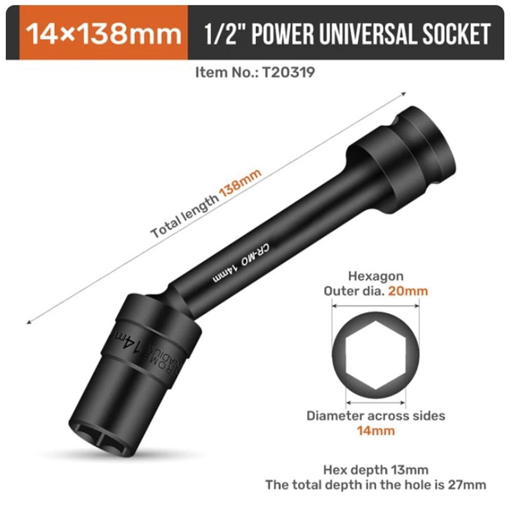 1PV 1/2 Socket Impact Wrench Hex Socket Head Adapter Spanner Converter ...