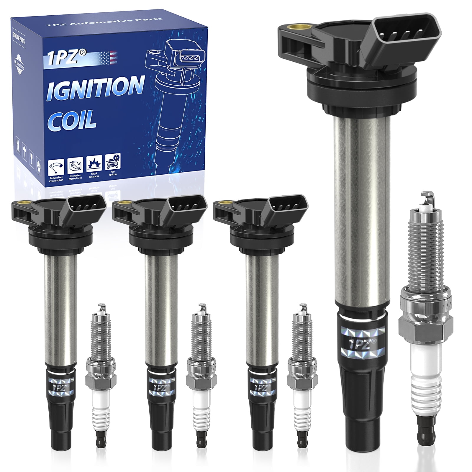 1PZ 4 Genuine Denso 9091902258 Ignition Coil 6731310 Spark Plug Toyota ...