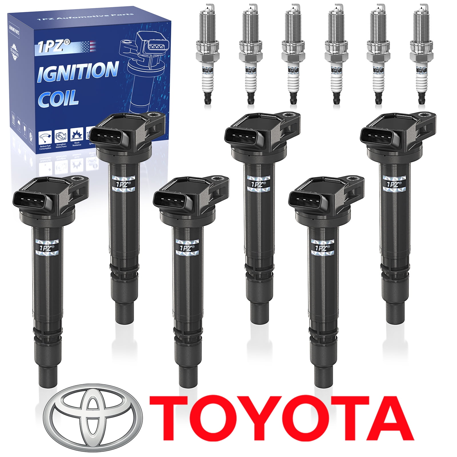 1PZ 6x Ignition Coil Spark Plug For DENSO 673-1309 Toyota Lexus IS350 ...