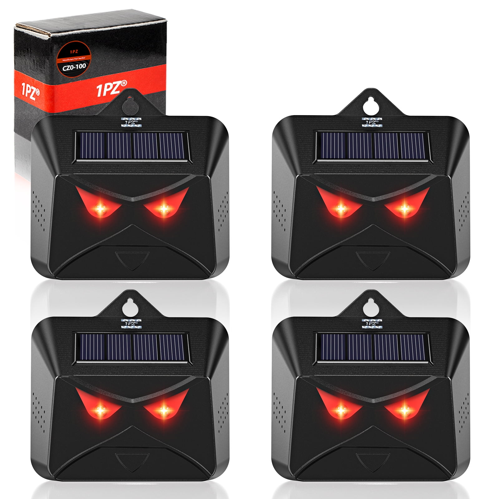 1PZ CZ0-100 4 Pack Solar Nocturnal Animal Repeller Outdoor, Predator ...