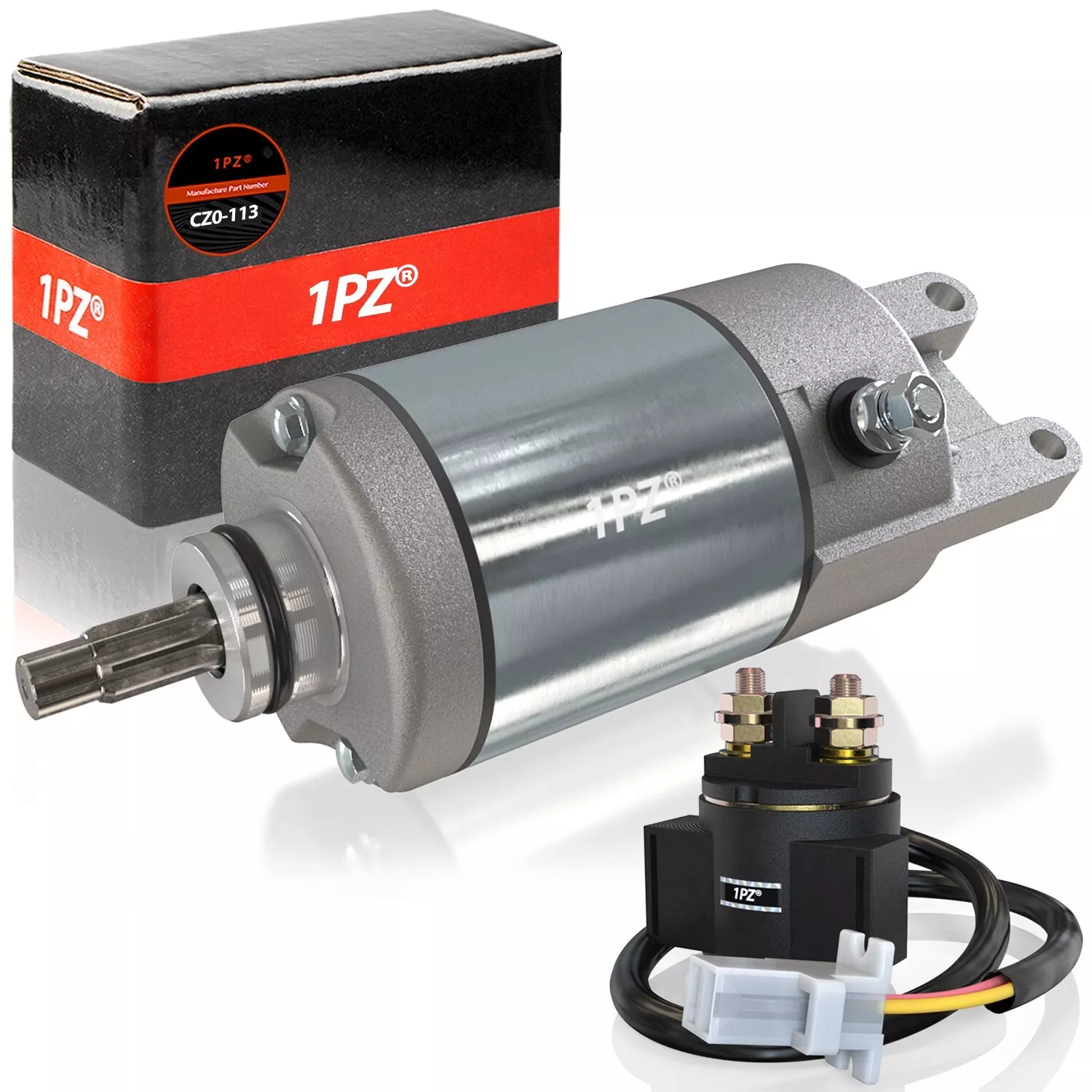 1PZ CZ0-113 Starter Motor & Starter Solenoid For 1988-2000 Honda ...