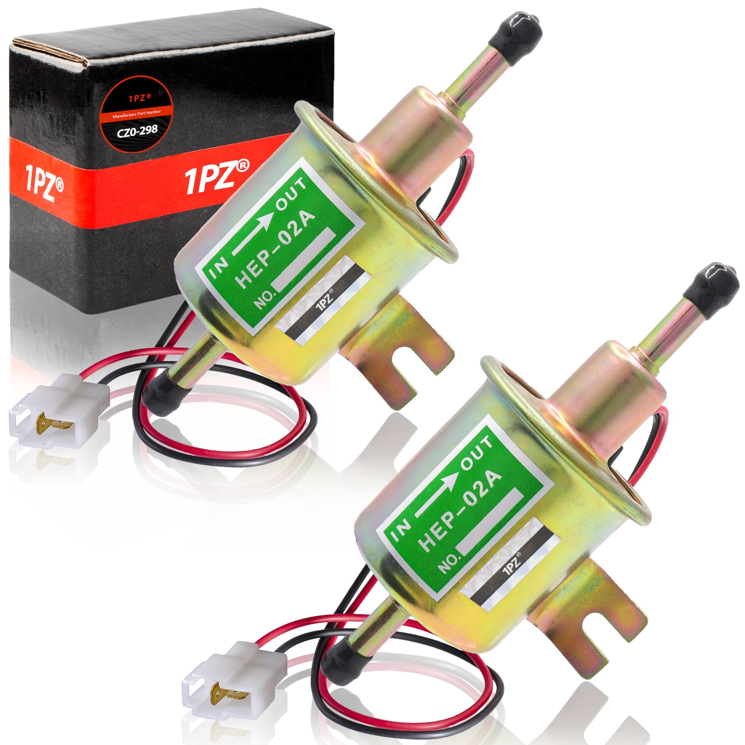 1PZ CZ0-298 2 Packs 12V Electric Fuel Pump HEP-02A Universal Inline Low ...
