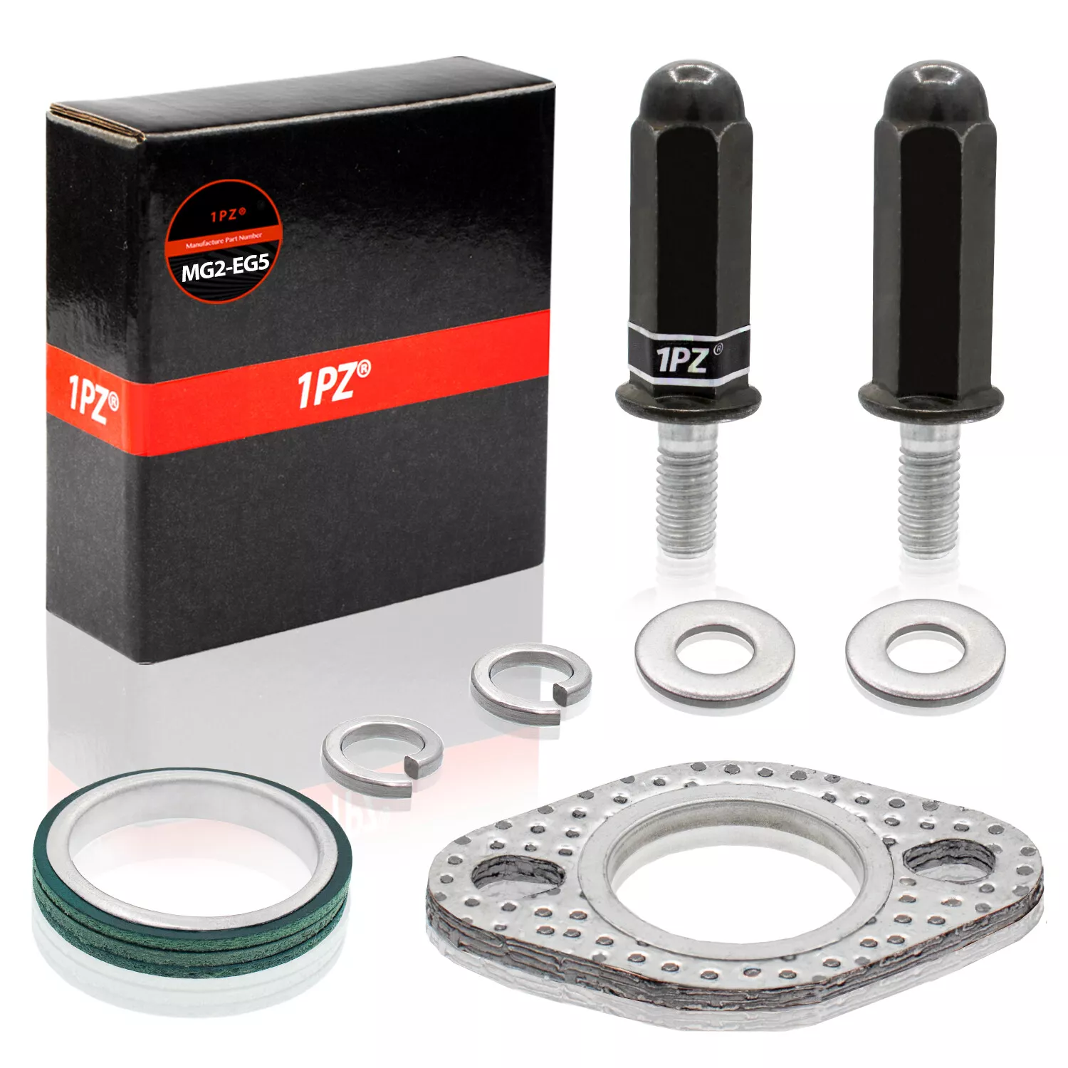 1PZ MG2-EG5 Premium Exhaust Stud Nut Bolt Gasket GY6 QMB139 50cc - 150cc Scooter ATV Tao Tao ...