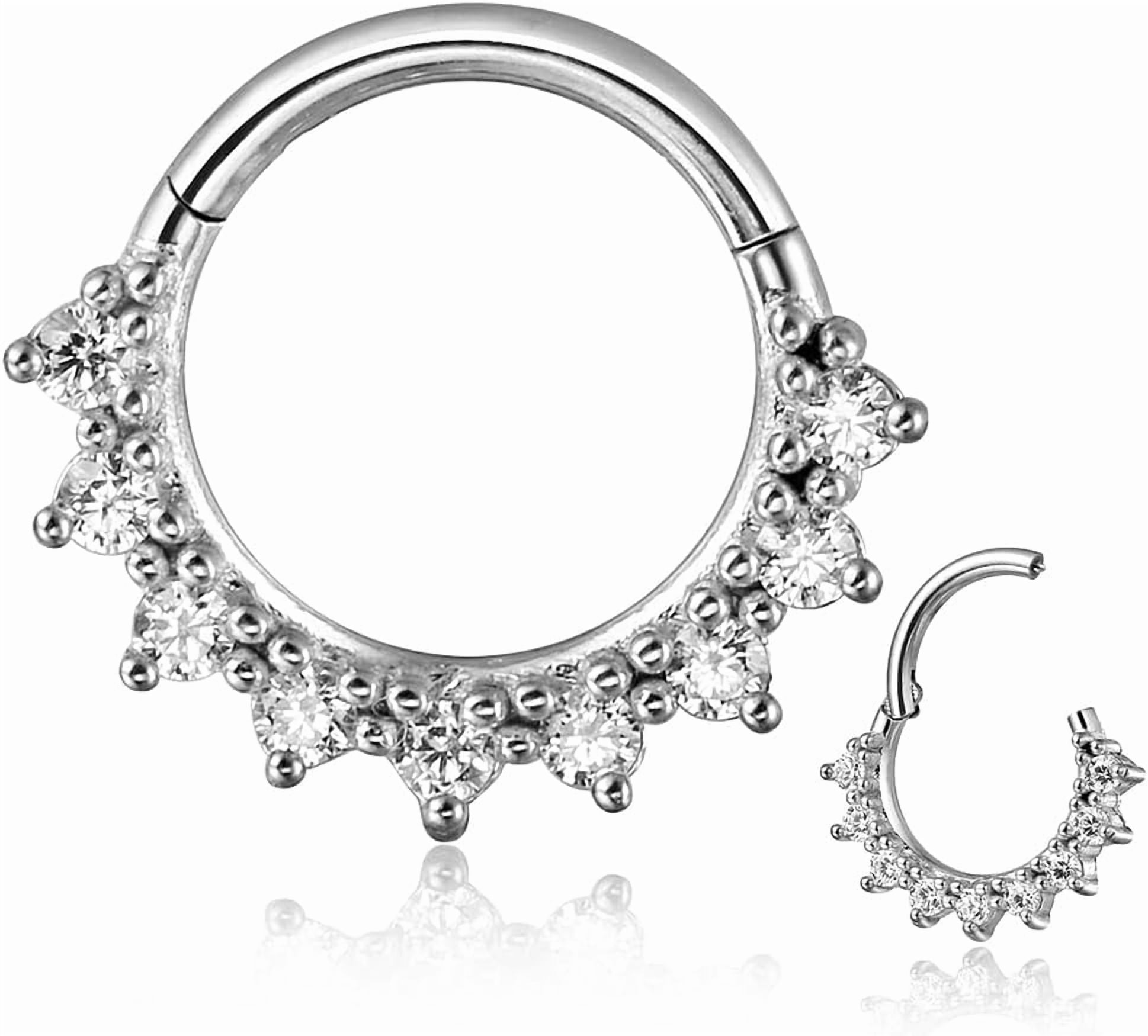 1Pack 16G/8mm Surgical Stainless Steel Segment Nose Rings,Cartilage ...