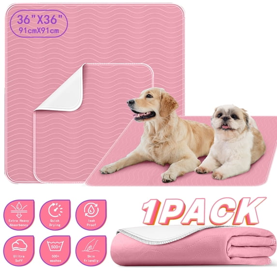 1Pack 36” x 36” Extra Heavy Absorbency Washable Underpads, Waterproof ...