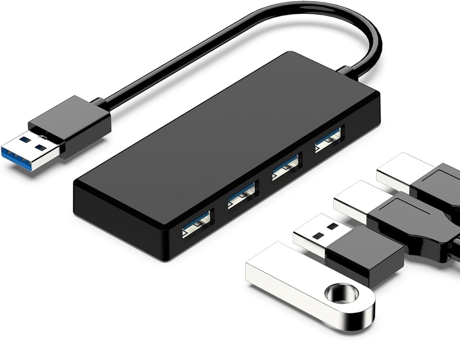 1Pack 4 Port USB 3.0 Hub, Plug and Play, Fast Data Transfer, Portable ...