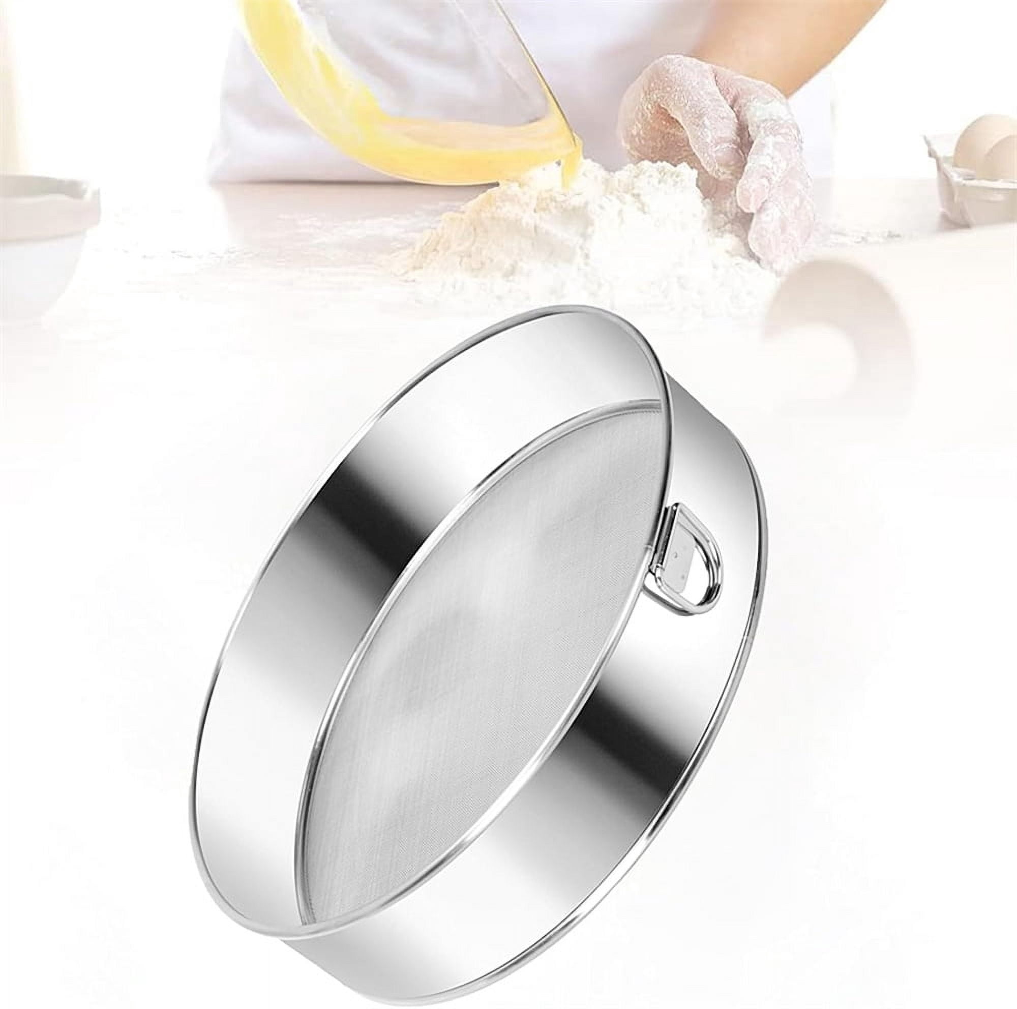 1Pack 60 Mesh Stainless Steel Flour Sieve,Round Flour Sifter with ...