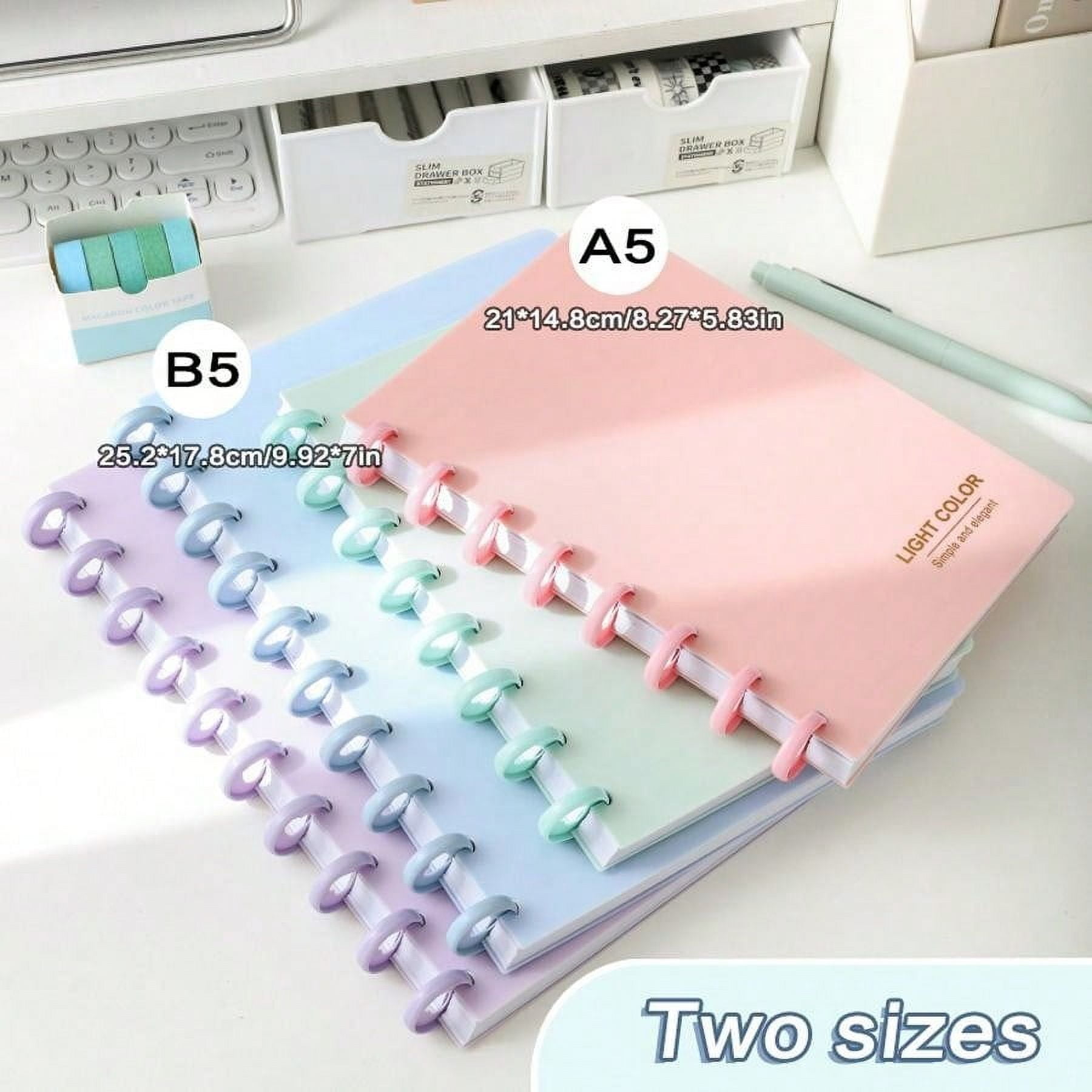 1Pack A5/B5 Simple Portable Detachable Notebook Mushroom Button Loose ...