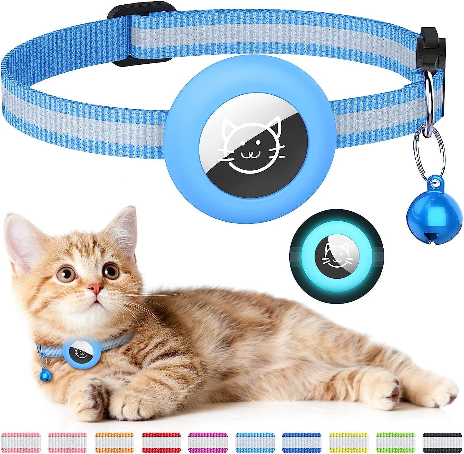 1Pack Airtag Cat Collar, Reflective Apple Airtag Cat Collar Holder with ...