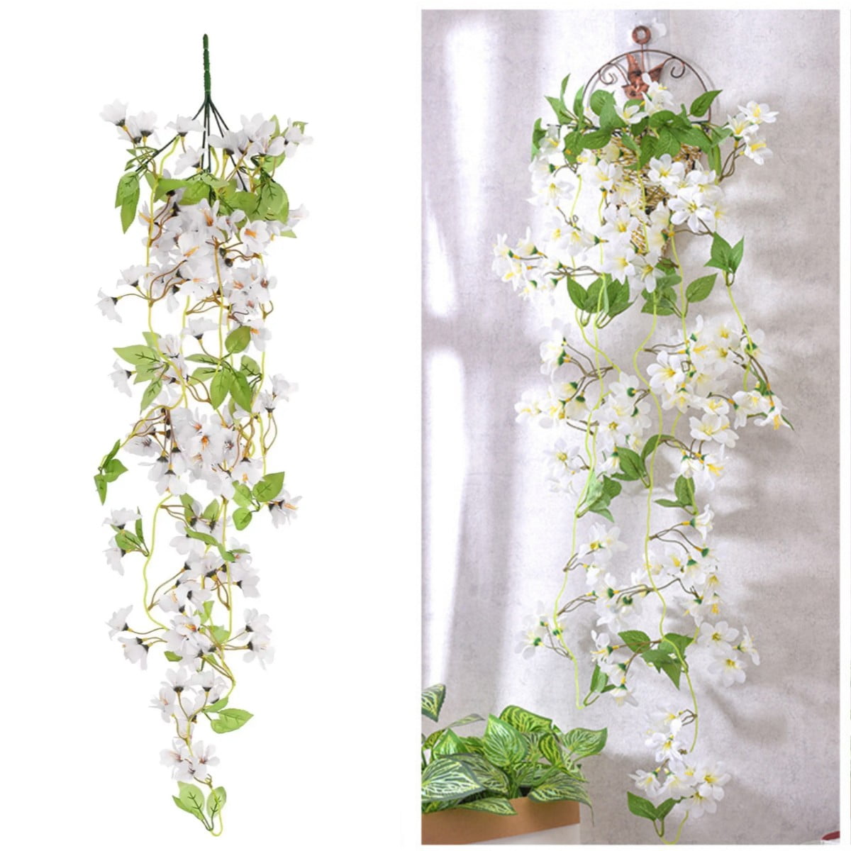 1Pack Artificial Winter Jasmine Simulation Flower Hanging Silk Flowers ...