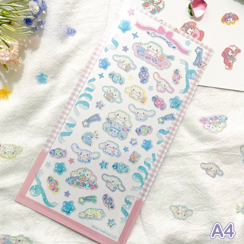 1Pack Cartoon Transparent Laser Stickers Goo Card Decoration Hand ...