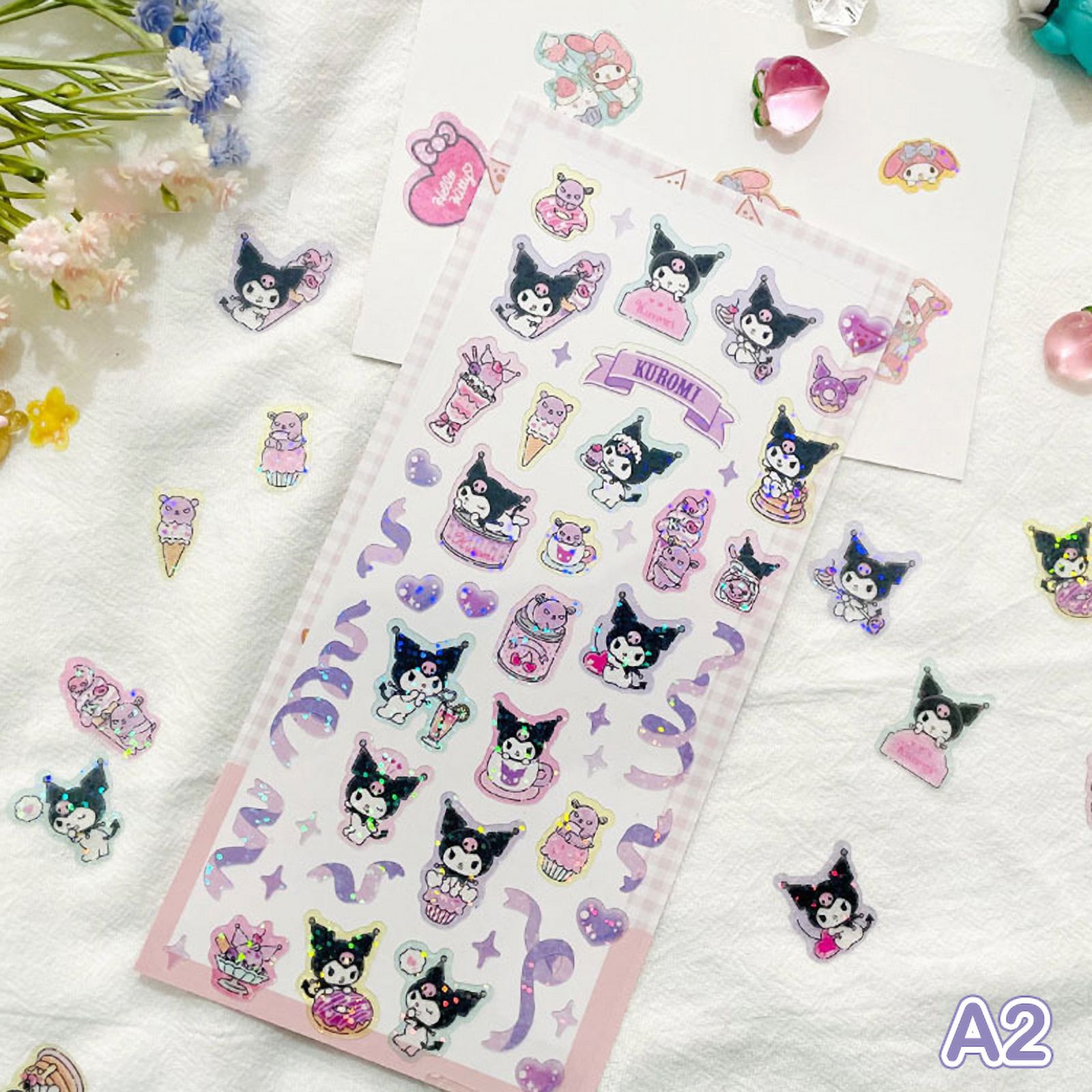 1Pack Cartoon Transparent Laser Stickers Goo Card Decoration Hand ...