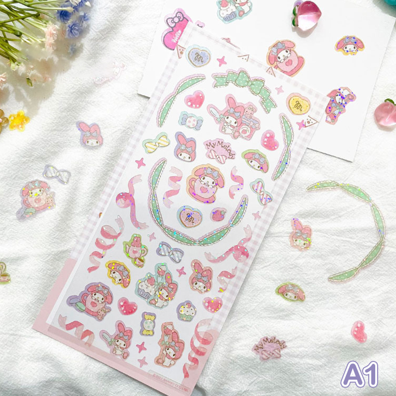 1Pack Cartoon Transparent Laser Stickers Goo Card Decoration Hand ...