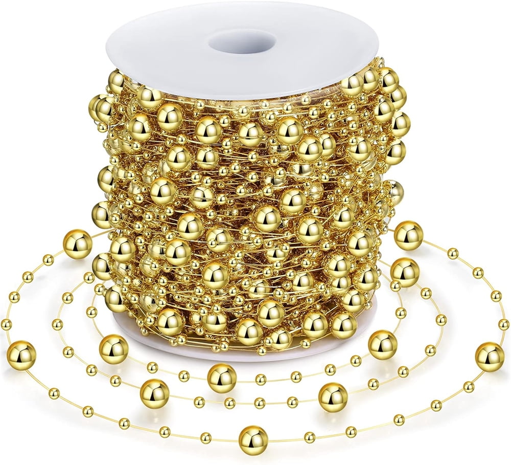 1Pack Christmas Beaded Decorations,98Feet Artificial Pearl String Bead ...