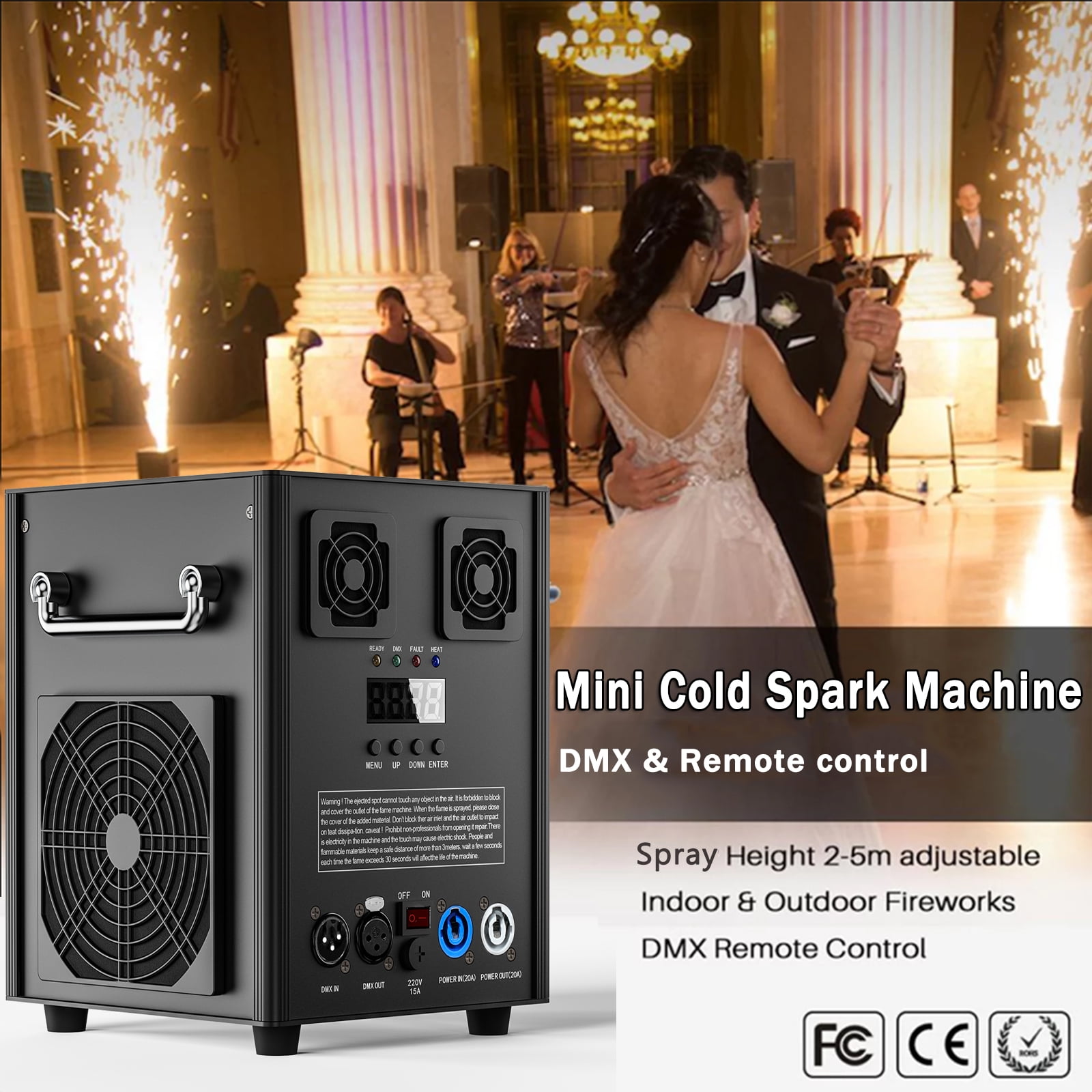 1Pack Cold Spark Machine DMX Firework Machine 3-16ft Adjustable for ...