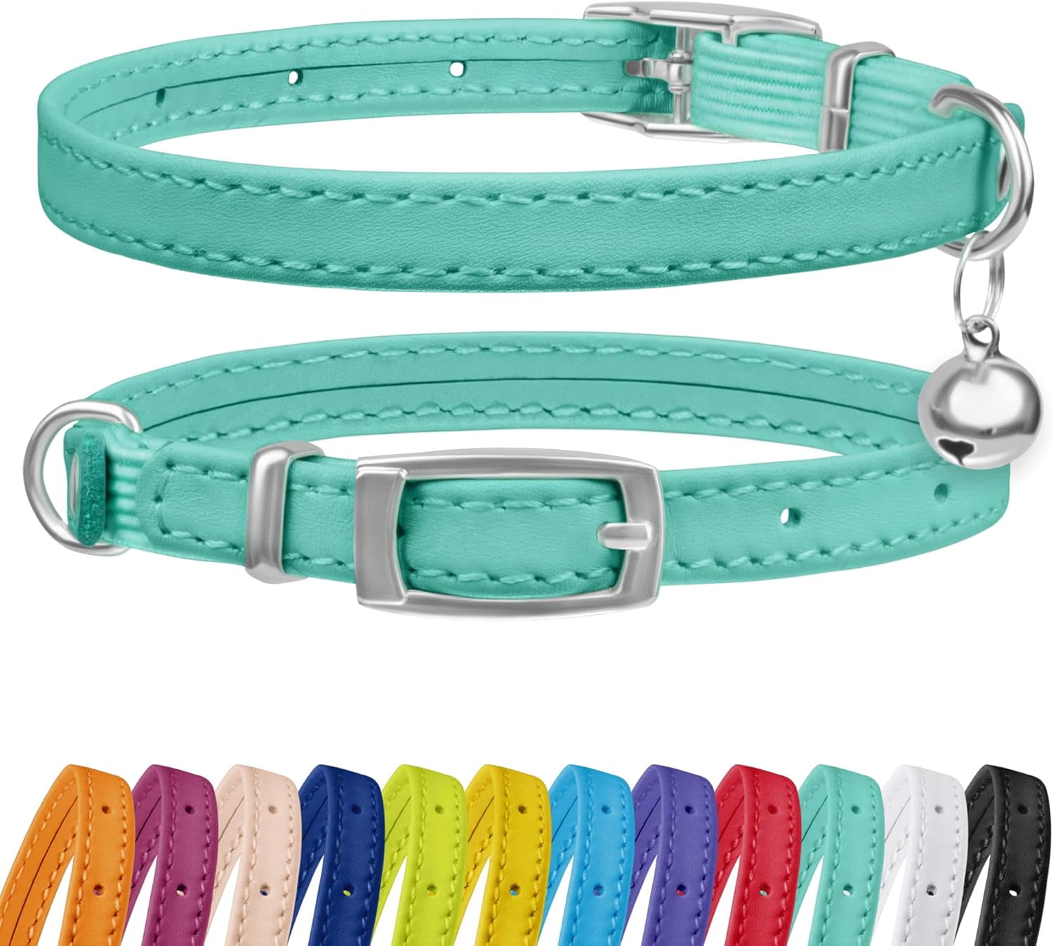 1Pack CollarDirect Leather Cat Collar with Bell - Kitten Collar, Small ...