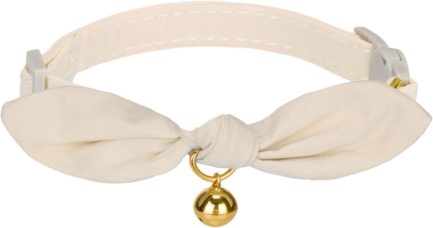 1Pack Cotton Breakaway Cat Collar with Bowtie and Bell, Adjustable Cute ...