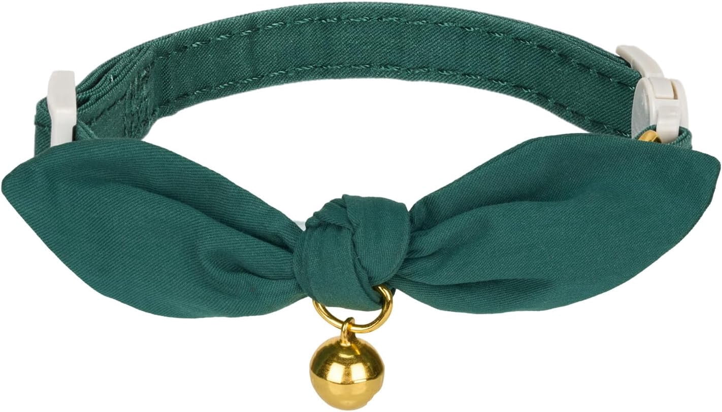 1Pack Cotton Breakaway Cat Collar with Bowtie and Bell, Adjustable Cute ...