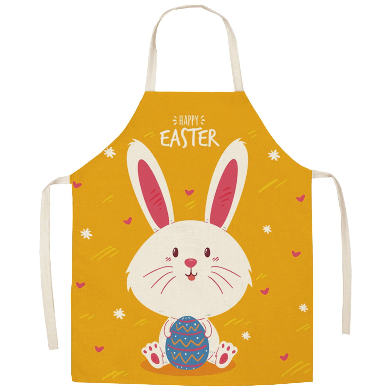 1Pack Easter Cartoon Rabbit Eggs Apron For Women Men Adjustable Aprons ...