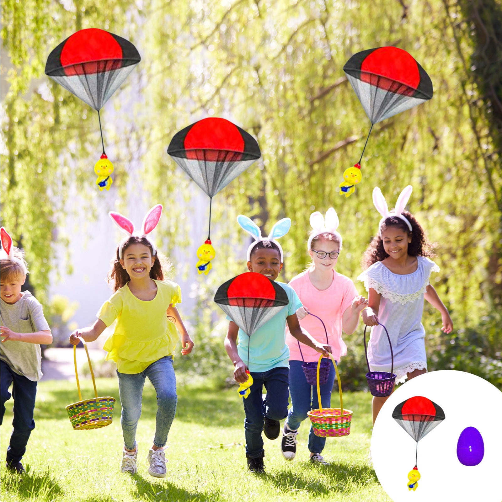 1Pack Easter Eggs Filled with Parachute Toys, Easter Basket Stuffers ...