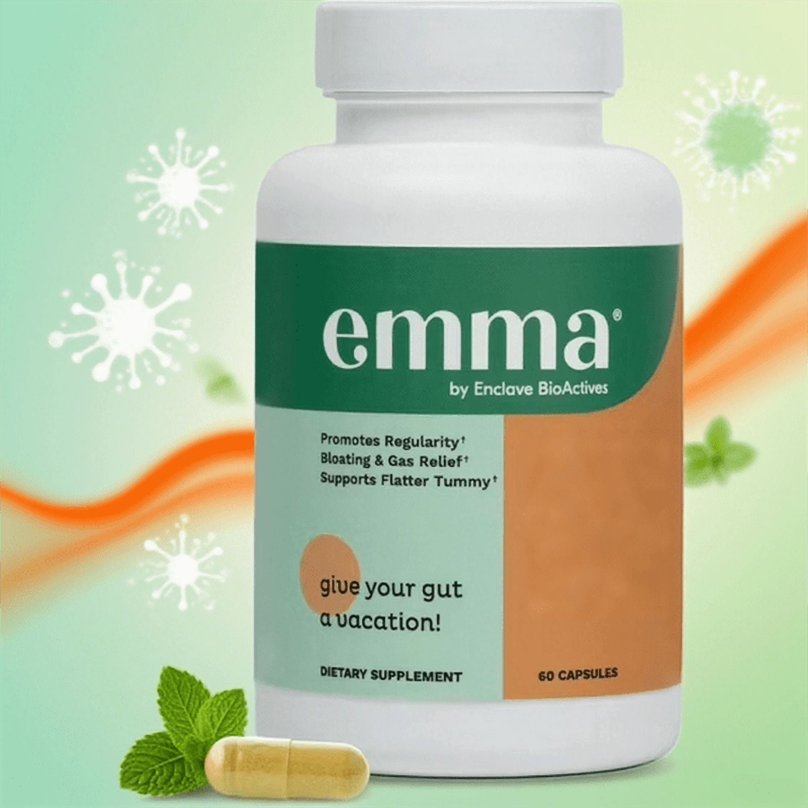 1Pack Emma Digestive Comfort 60 Capsules - Gas, Bloating & Leaky Gut ...