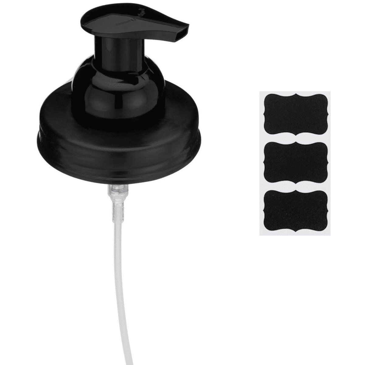 1Pack Farmhouse Mason Jar Soap Dispenser Lid and Pump Rust Proof, Black Plastic Dispenser Lid ...