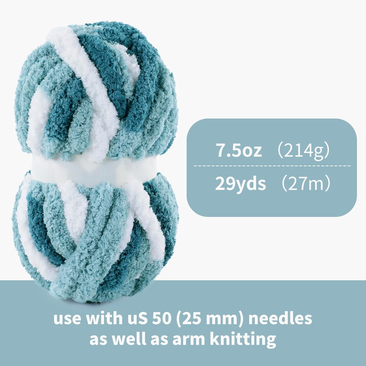 1Pack Giant Chunky Yarn for Crocheting,Super Bulky Large Soft Fluffy ...