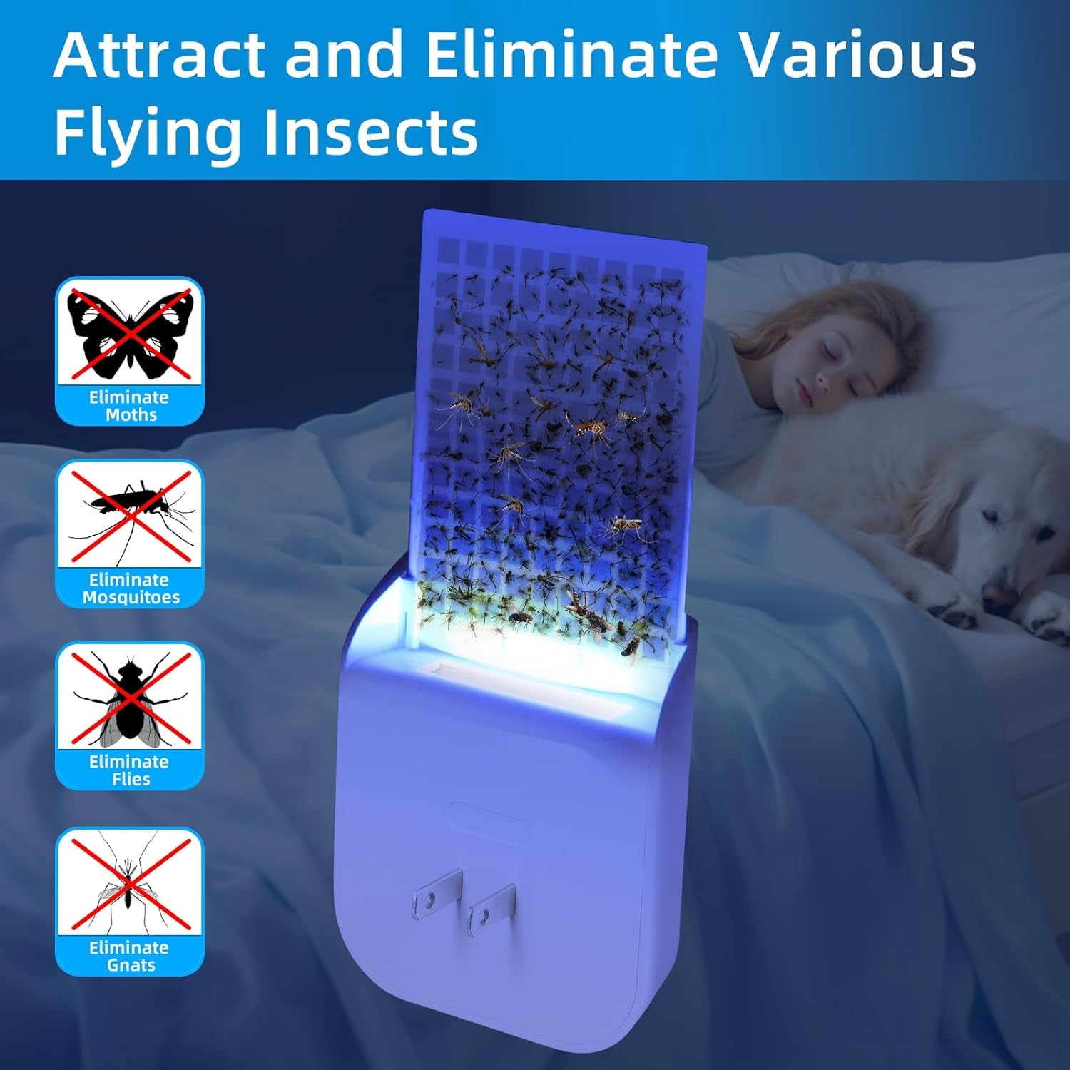 1Pack Indoor Flying Insect Trap, Purple Night Light Bug Catcher ...