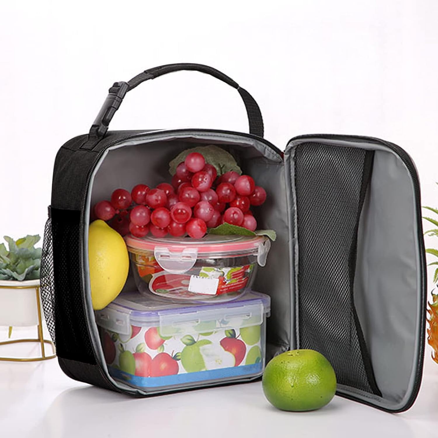 1Pack Leakproof Portable Insulated Lunch Bag with 2 Way Smoothing ...