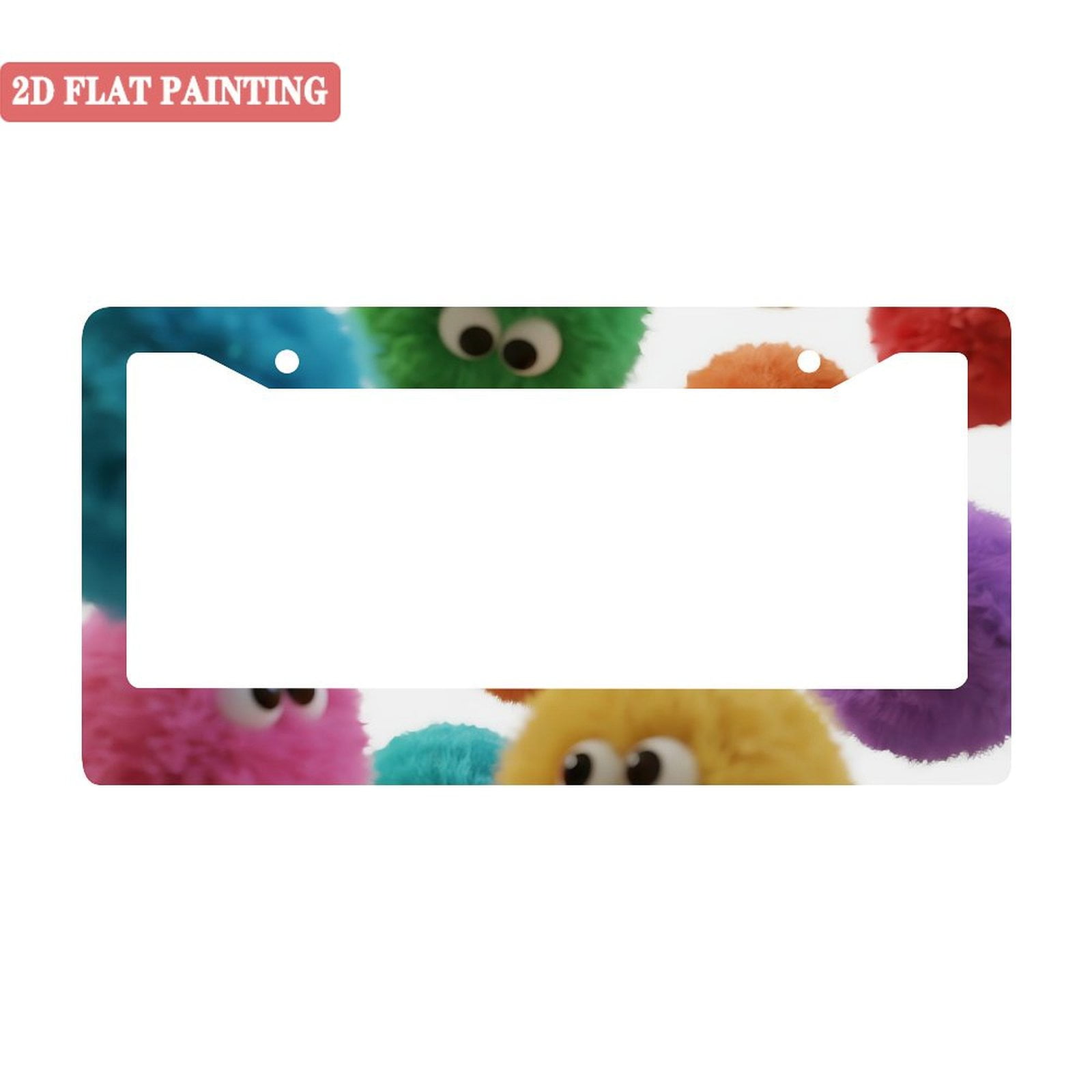 1Pack License Plate Frames with Colorful Fluffy Cartoon Characters ...