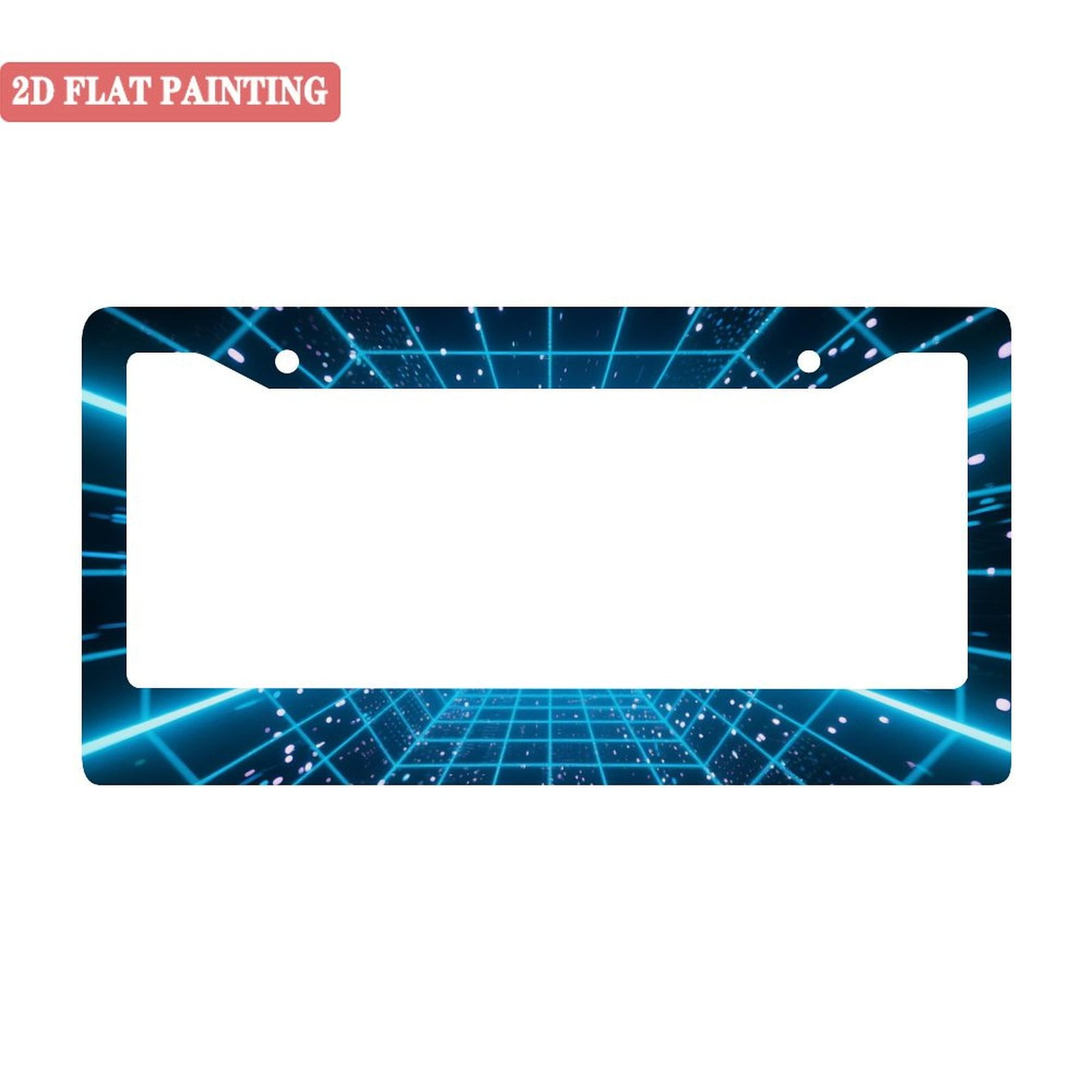 1Pack License Plate Frames with Blue Grid Futuristic Pattern Includes ...