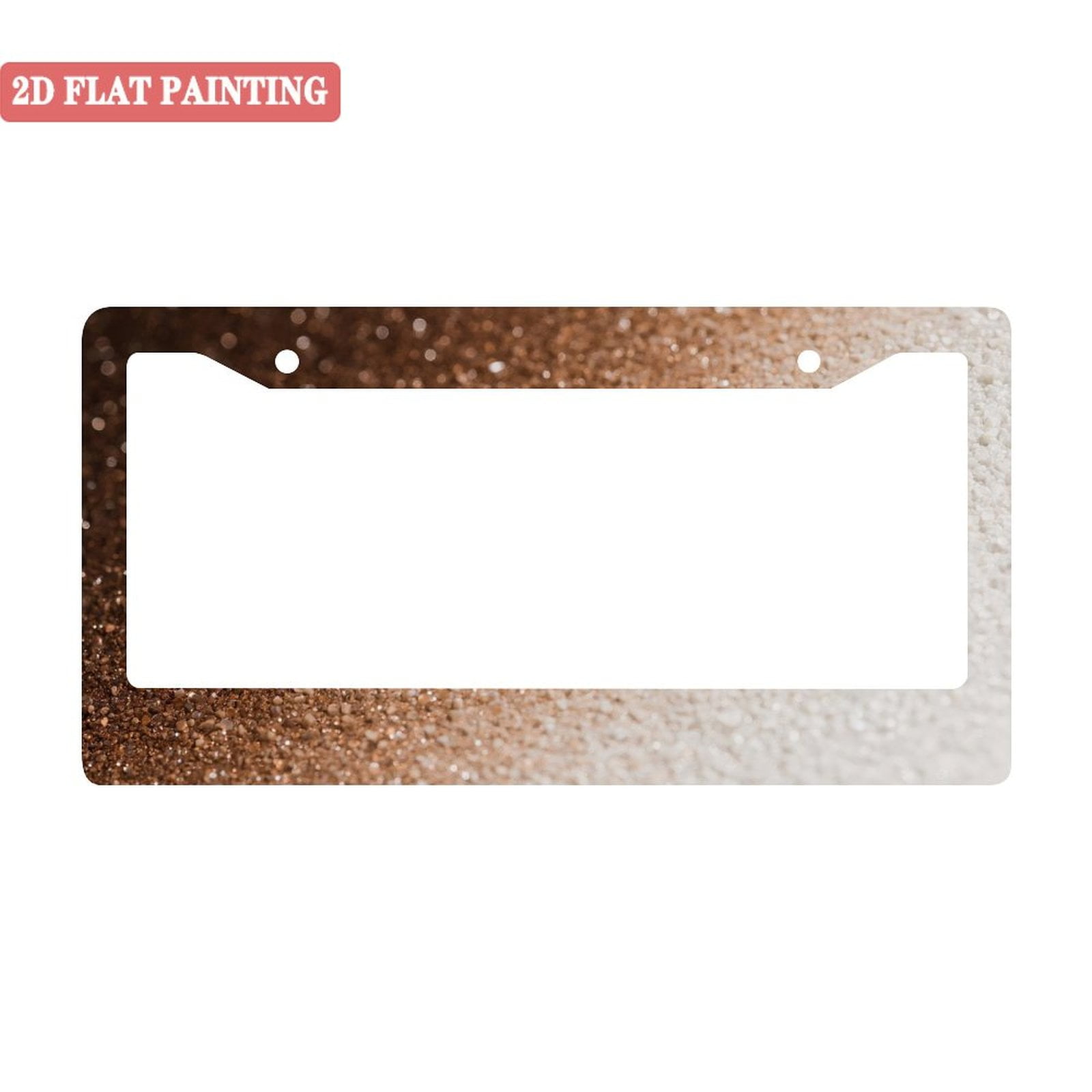 1Pack License Plate Frames with Brown Glitter Gradient Pattern Includes ...