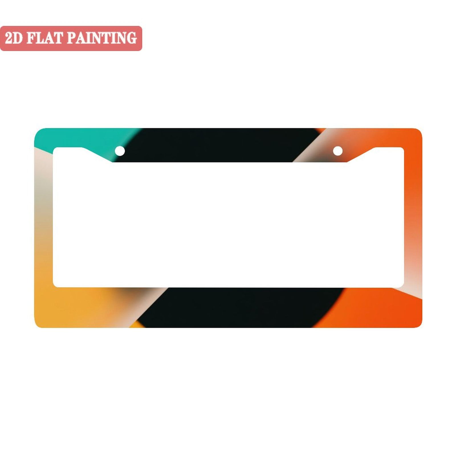 1Pack License Plate Frames with Color Block Abstract Pattern Includes ...