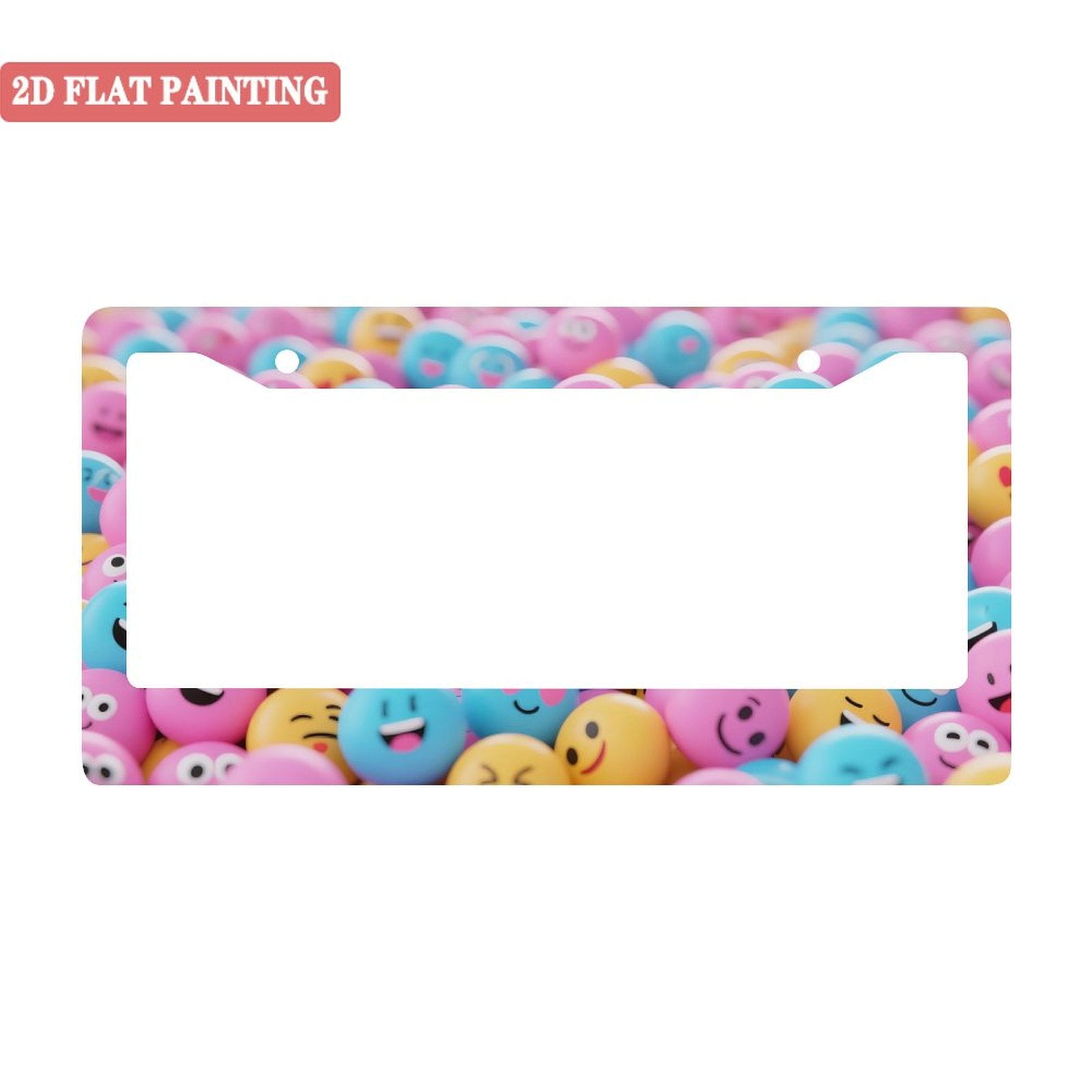 1Pack License Plate Frames with Colorful Emoji Smiley Faces Pattern ...