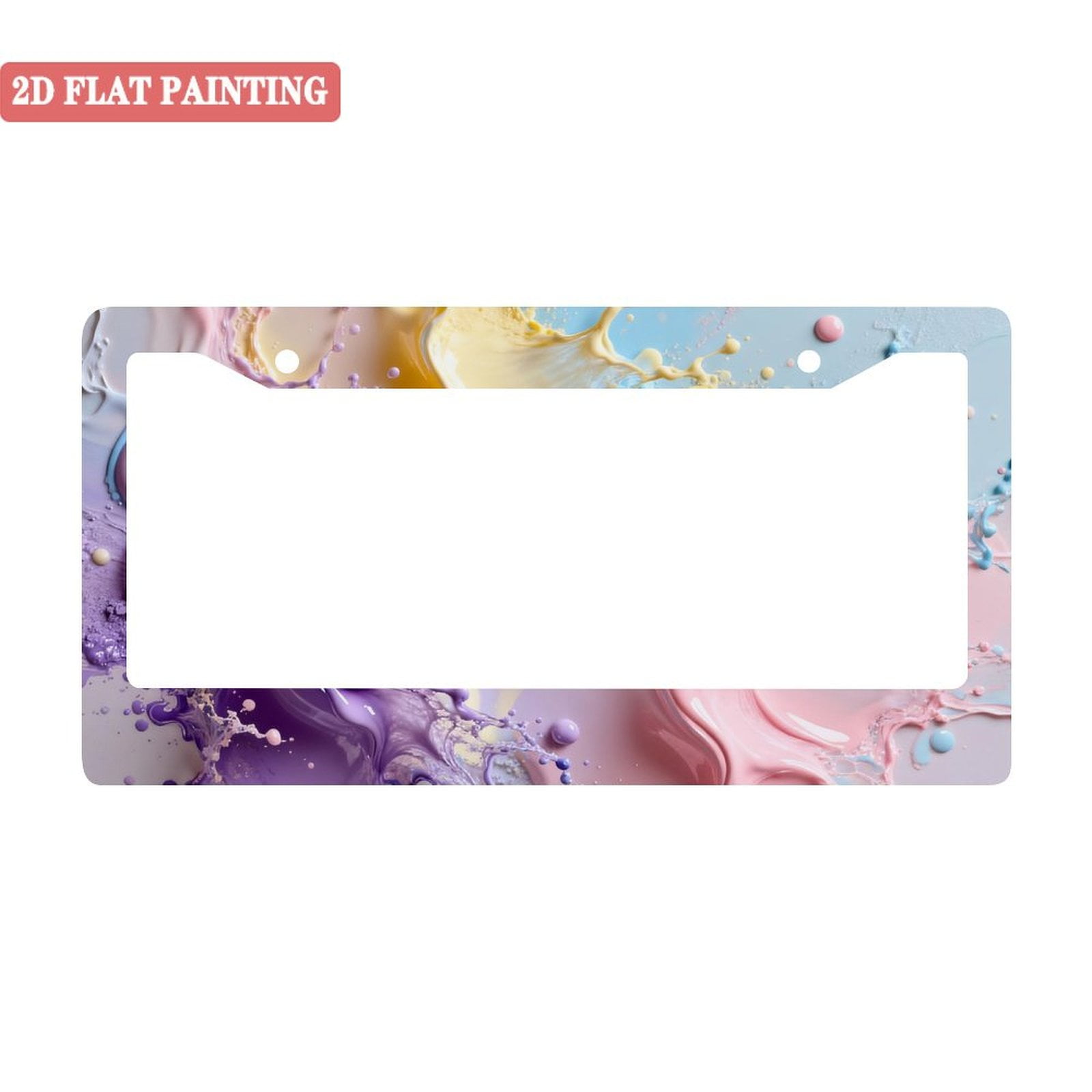 1Pack License Plate Frames with Colorful Liquid Splash Abstract Pattern ...