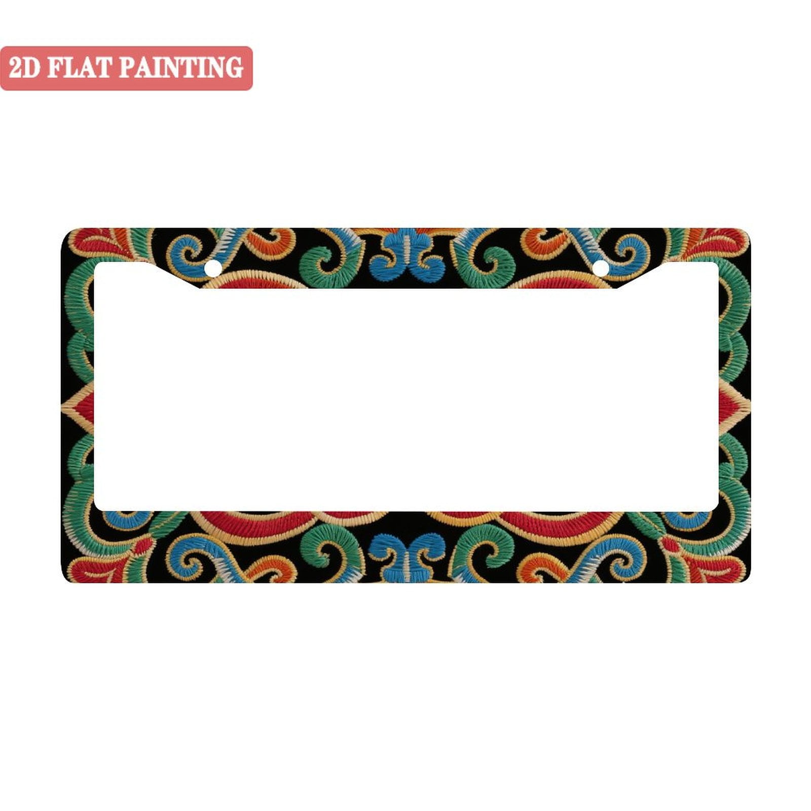 1Pack License Plate Frames with Embroidered Scroll Pattern Includes ...